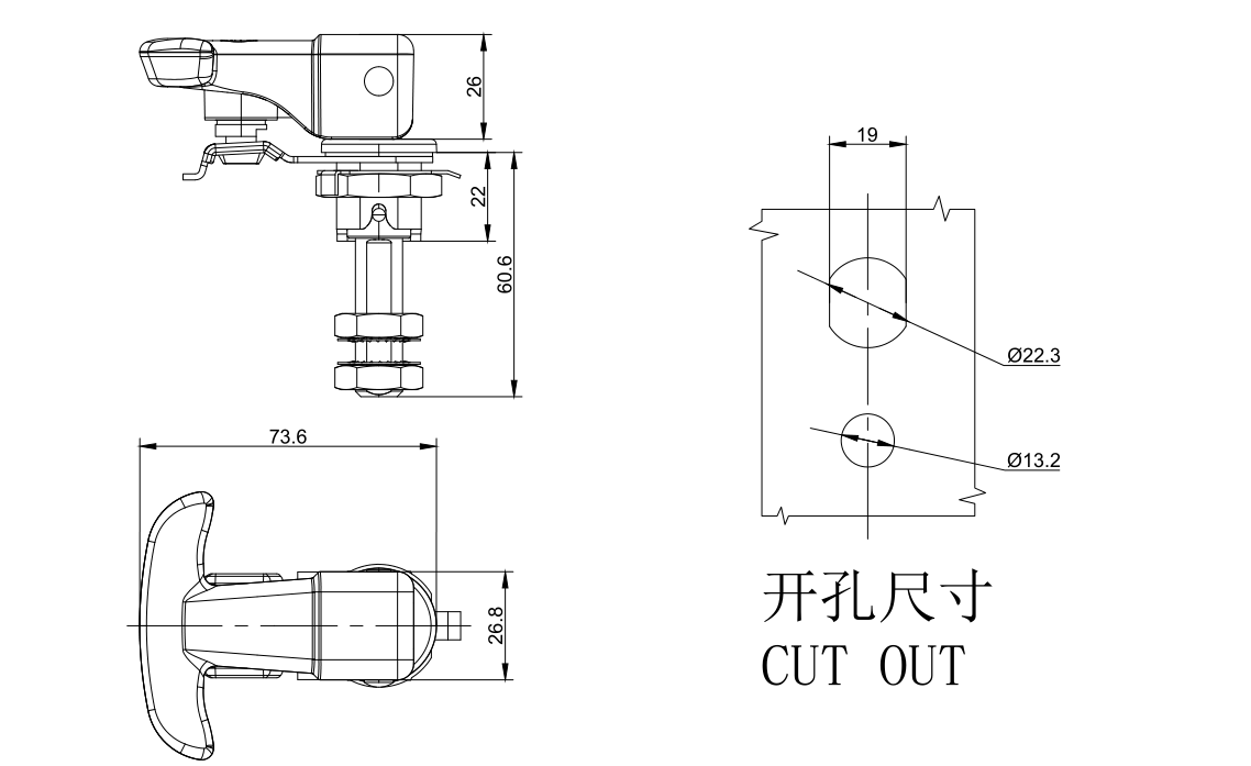 High-Strength Lift Turn Compression Door Latch Lock for Heavy Equipment